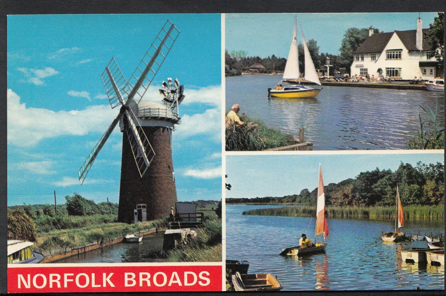 Norfolk Postcard- Hornsey Mill, Filby Broad, Horning Ferry, Norfolk ...