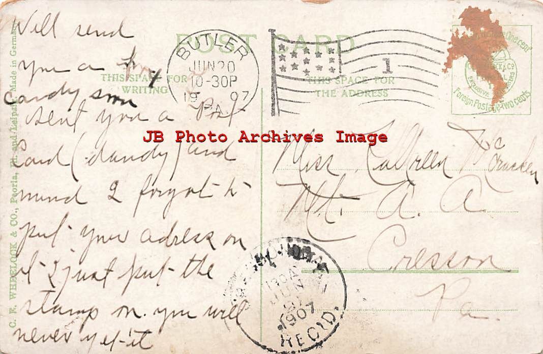 PA, Butler, Pennsylvania, Bird's Eye View Of The City, 1907 PM ...