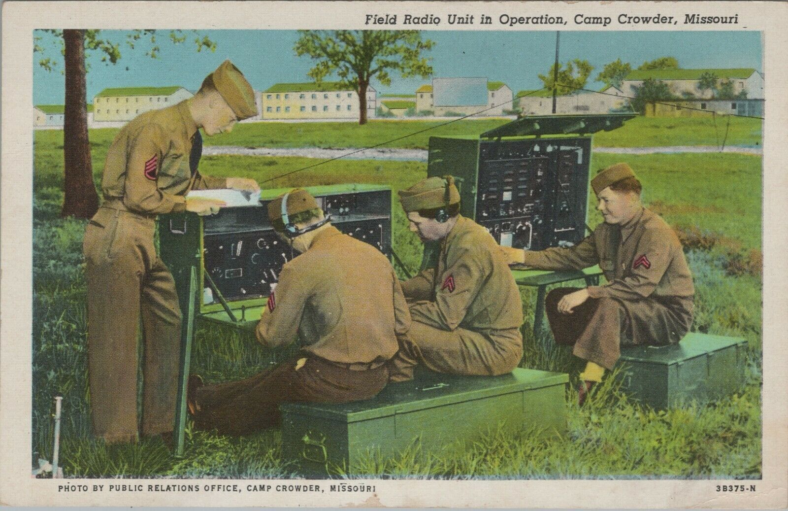 WWII 1940s Field radio unit in operation US Army Camp Crowder Missouri ...