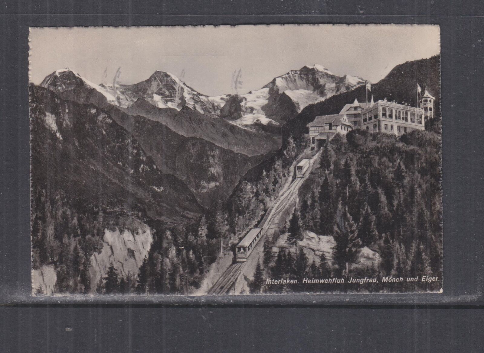 Switzerland, Interlaken, Cable Car, Jungfrau, Monch & Eiger, 1948 Real ...