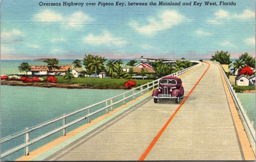 Florida Keys Overseas Highway Over Pigeon Key 1950 Curteich | United ...