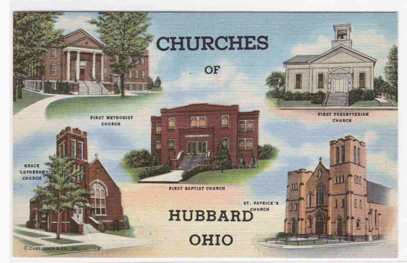 Churches of Hubbard Ohio postcard | United States - Ohio - Other ...