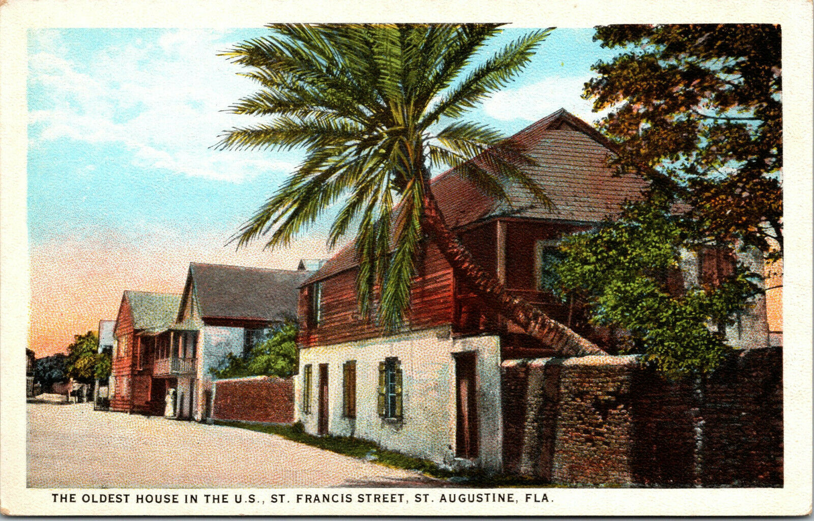 Vtg 1920s The Oldest House St Francis Street St Augustine Florida FL ...