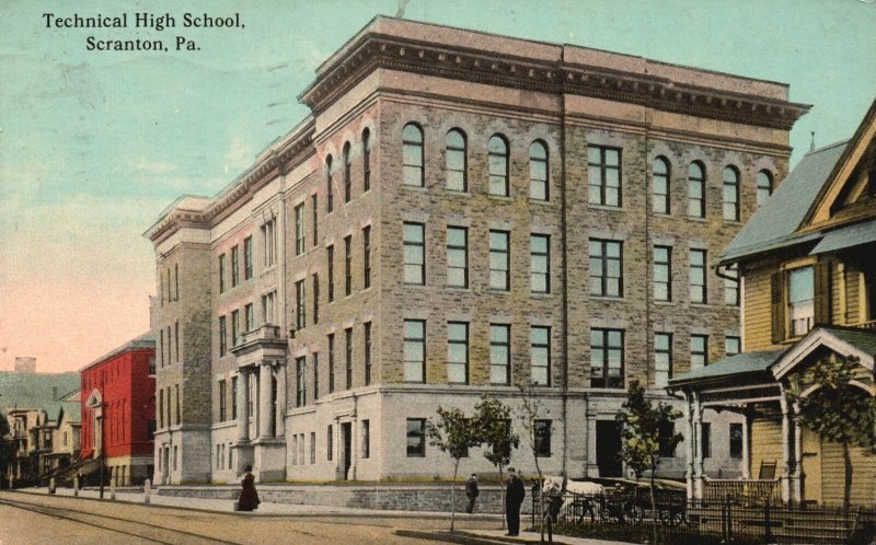 Vintage Postcard 1912 Technical High School Building Scranton ...