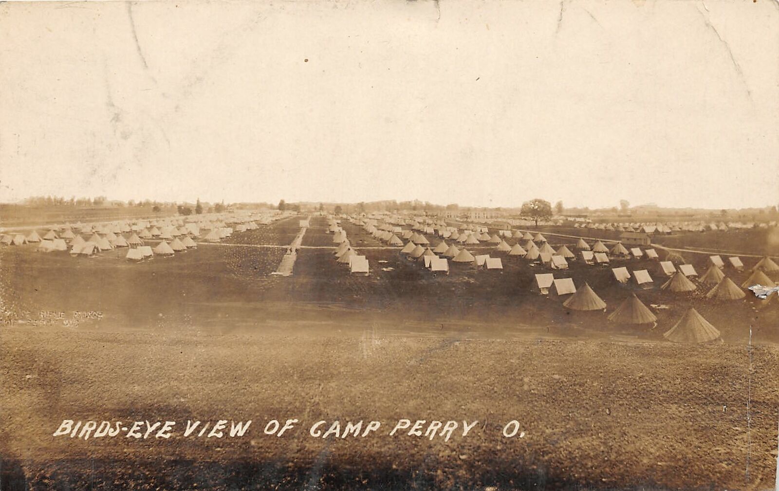 G4/ Camp Perry Ohio RPPC Postcard c1910 Birdseye View Tents Military ...