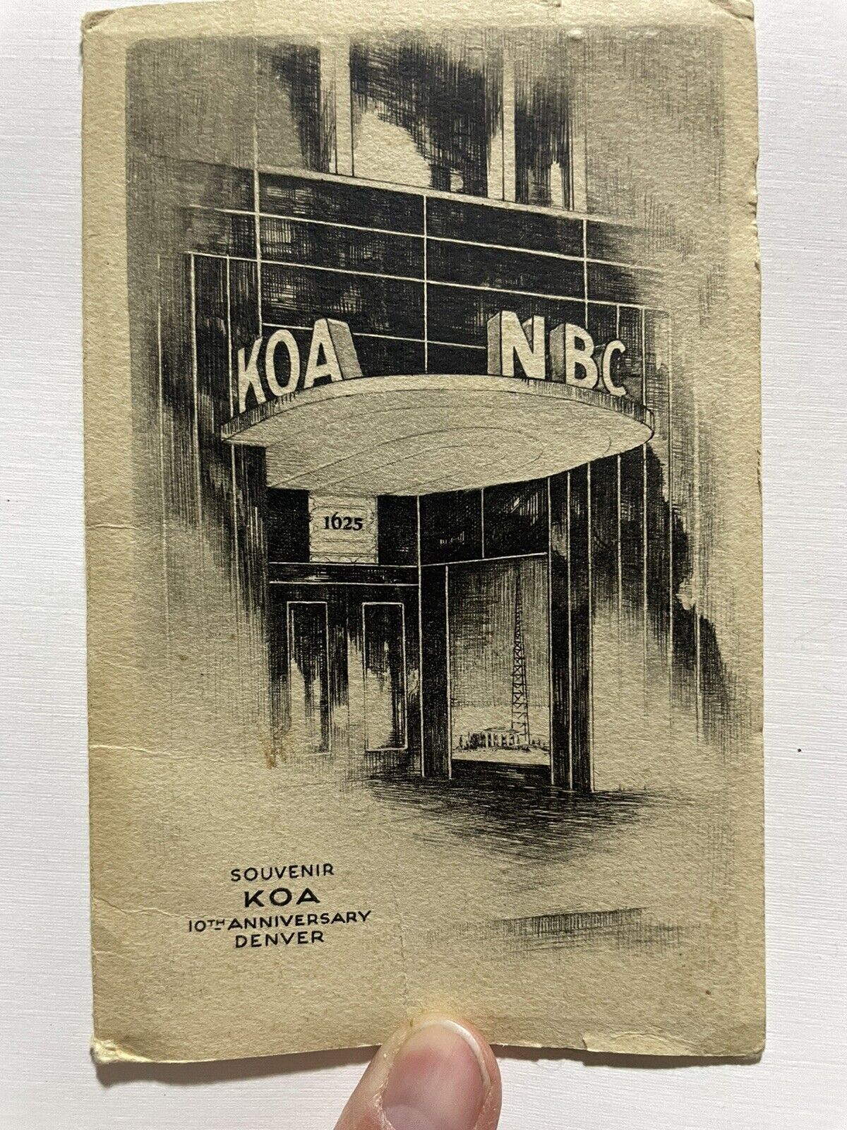 NBC Studios KOA Radio Denver 10th Anniversary c.1932 Bridge Card Game Scorecard | Ephemera ...