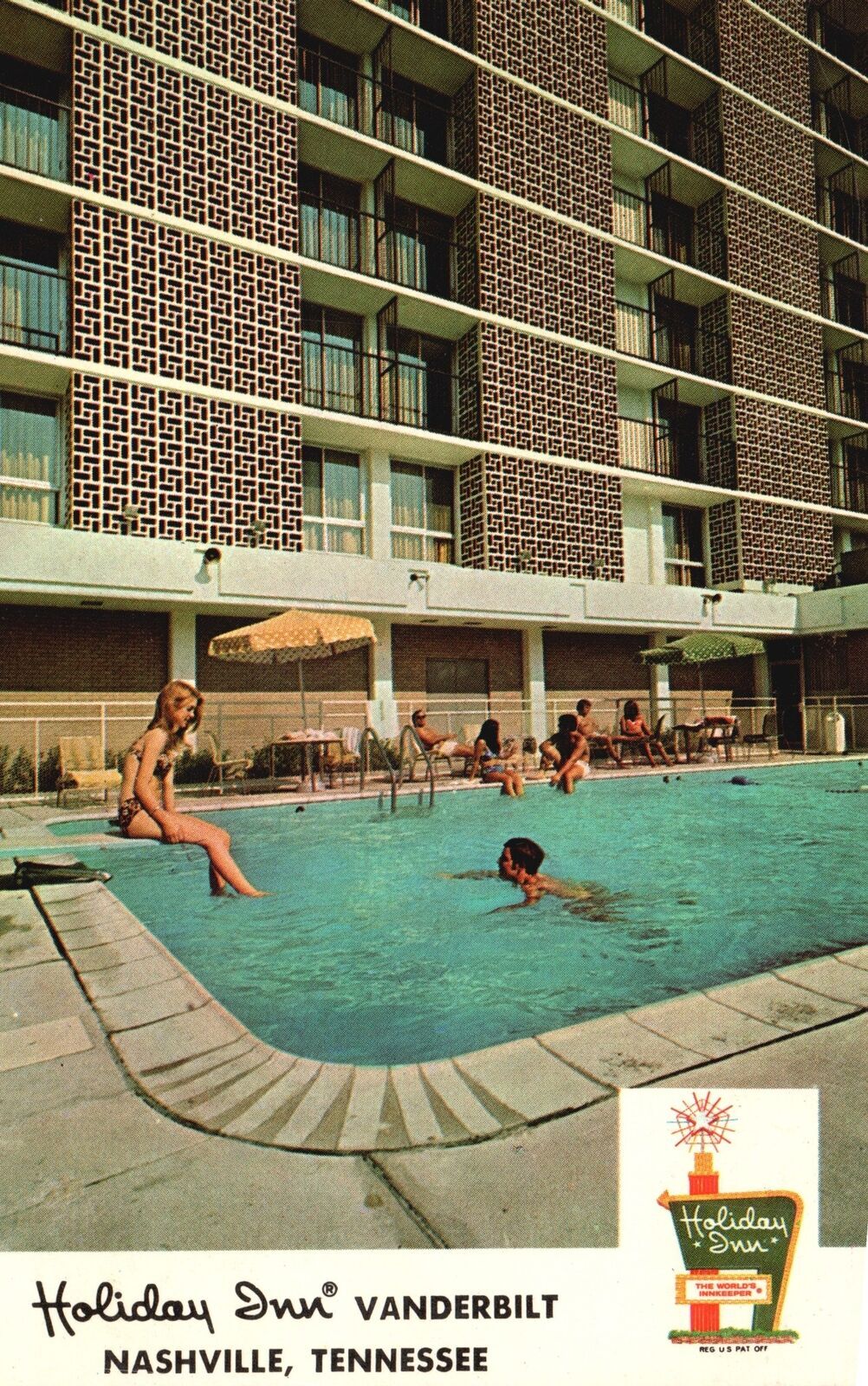 Vintage Postcard Holiday Inn Swimming Pool Vanderbilt Nashville ...