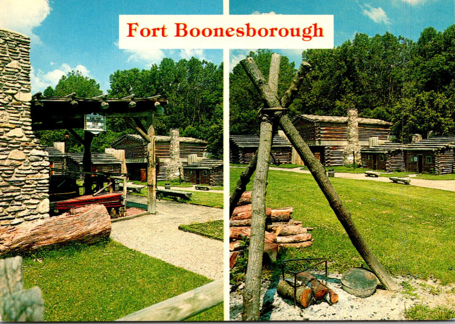 Kentucky Fort Boonesborough State Park Split View Of Fort | United ...