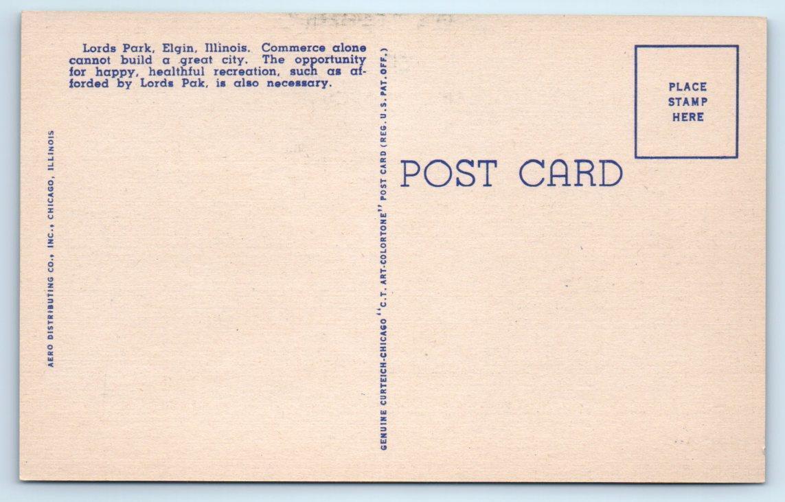 2 Postcards ELGIN, Illinois IL ~ Lords Park NATIONAL GUARD ARMORY ...