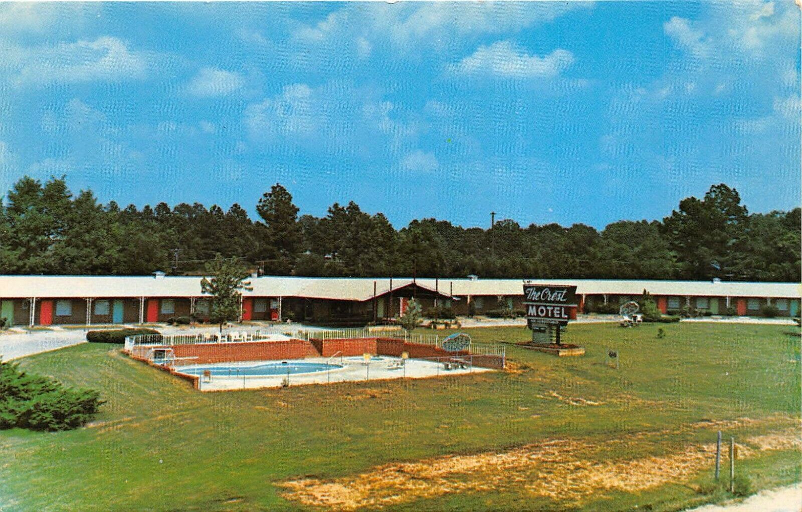 Covington Georgia 1960s Postcard The Crest Motel Swimming Pool | United ...