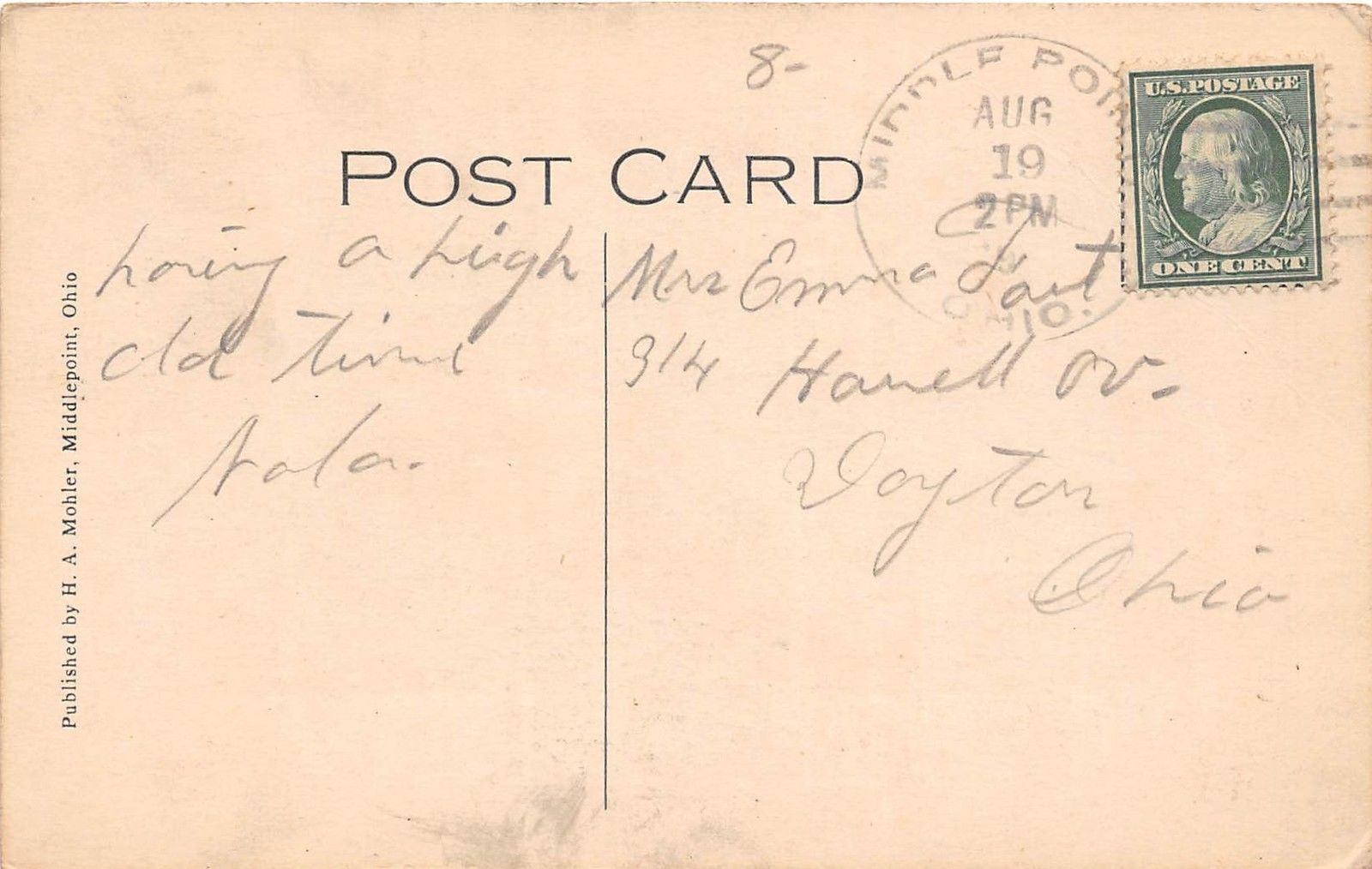 E43/ Middlepoint Ohio Postcard c'10 Beautiful Residential Section Homes ...