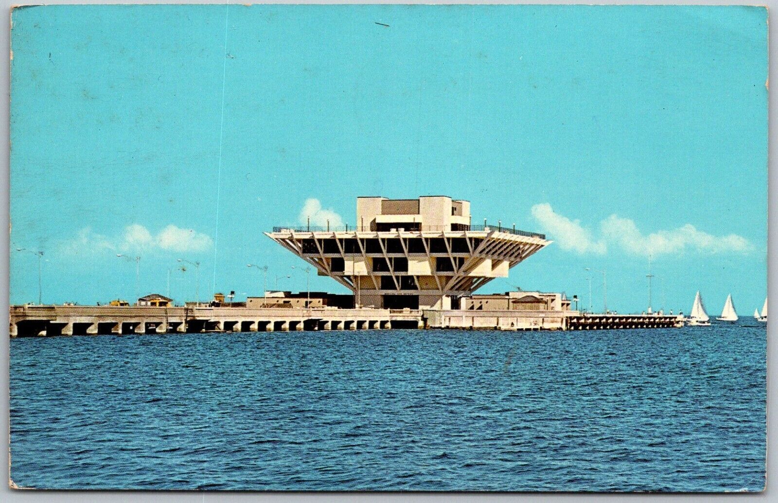 Saint Petersburg Florida 1973 Postcard Unique Pier shops restaurant ...