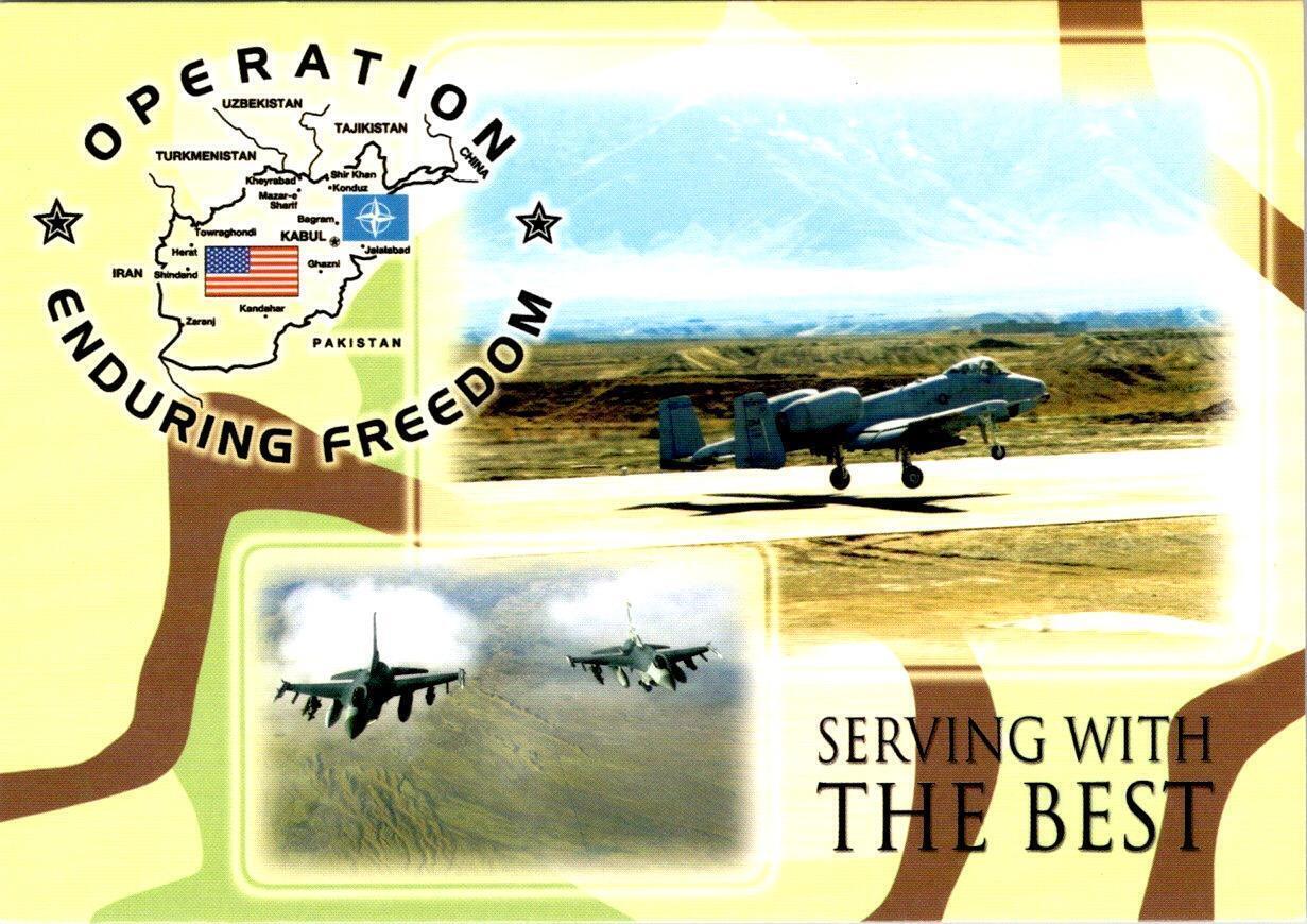 3~4X6 Postcards OPERATION ENDURING FREEDOM Bagram Air Base~Map MILITARY ...