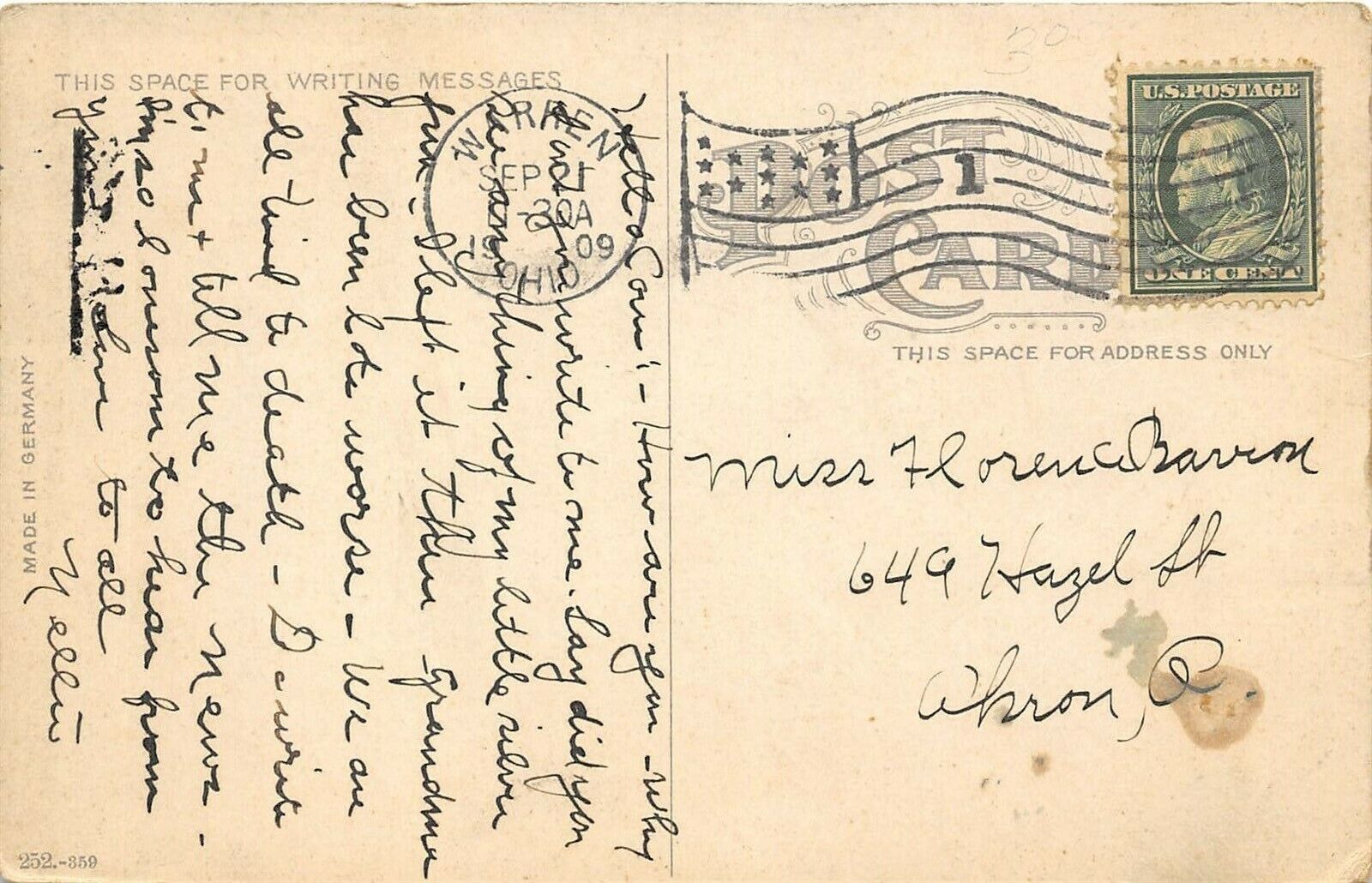 Warren Ohio 1909 Postcard First Methodist Church | United States ...