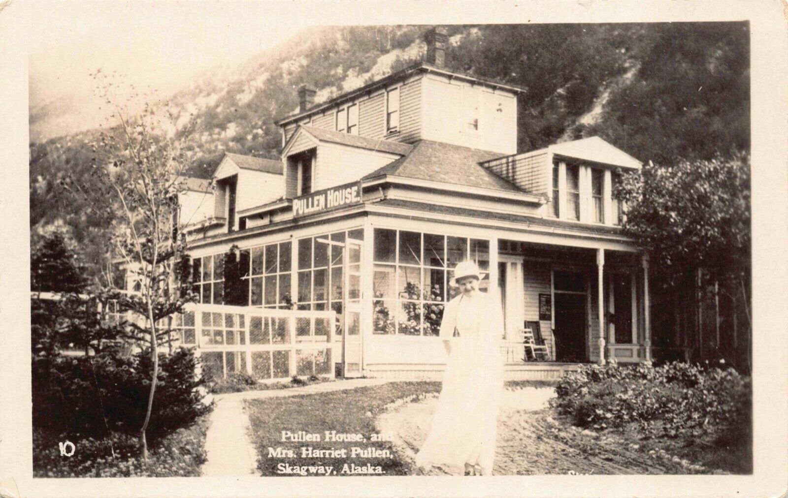 Real Photo Postcard Pullen House & Mrs. Harriet Pullen in Skagway ...