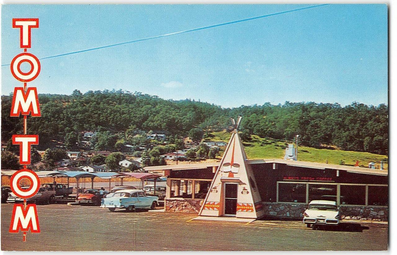 Roseburg, Oregon TOM TOM RESTAURANTS Roadside Tipi 1950s Chrome Vintage ...