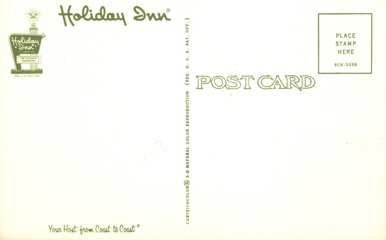 Vintage Postcard Holiday Inn of America Nation's Innkeeper Your Host ...