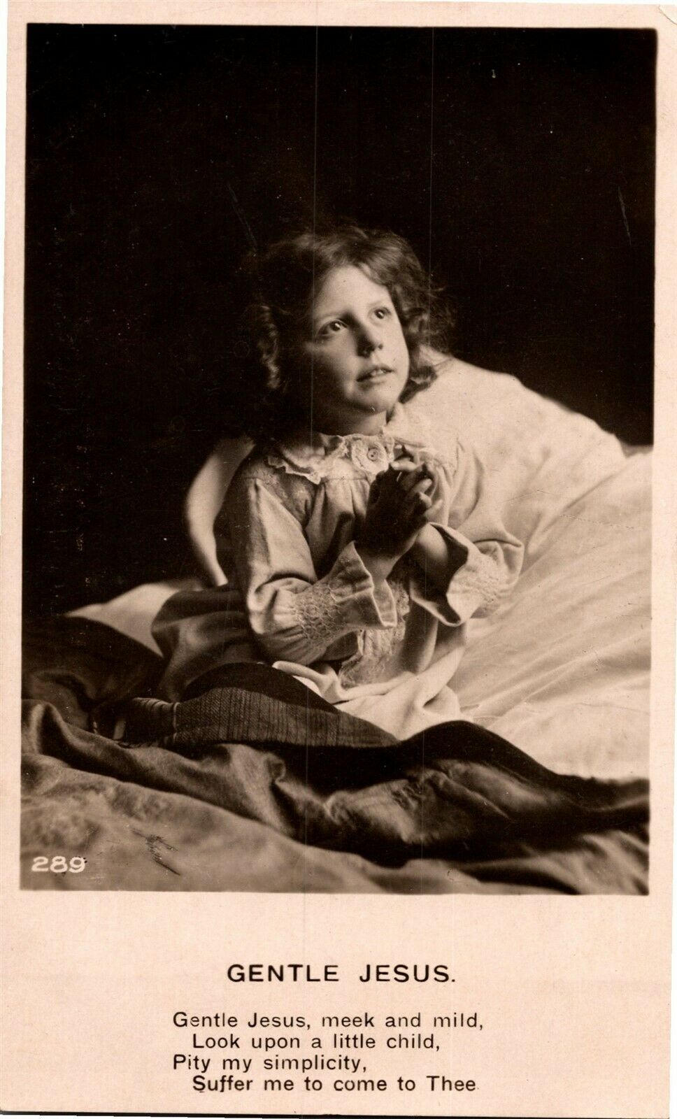 RPPC Little Girl Praying Gentle Jesus Meek and Mild Bamforth Vtg ...