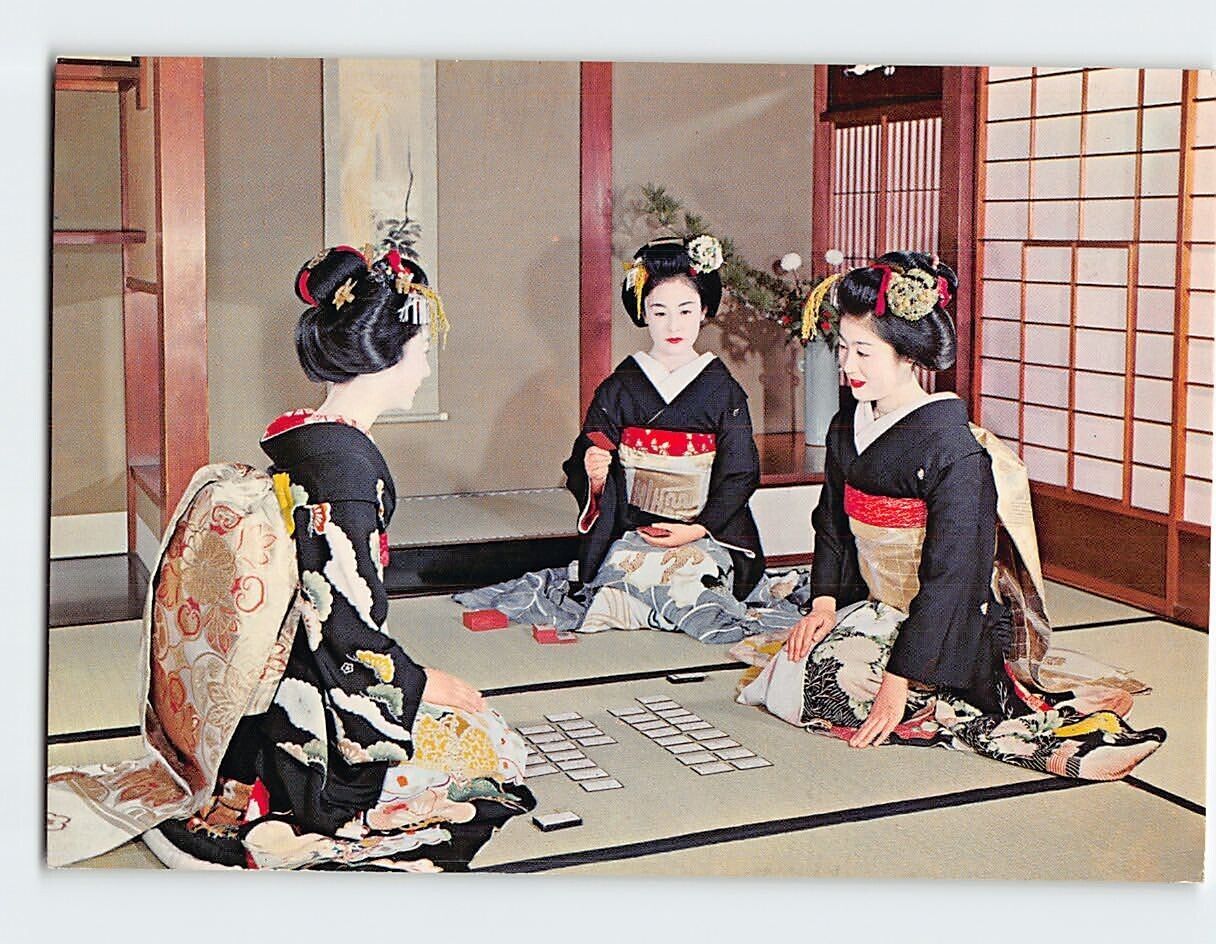 Postcard Maiko playing cards, Kyoto, Japan | Asia & Middle East - Japan ...