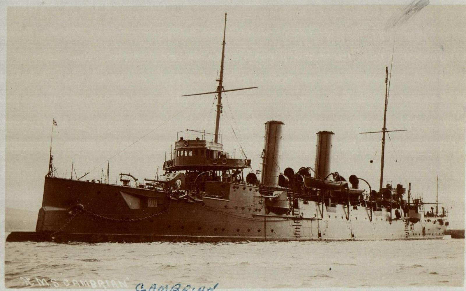 RPPC Photo WWI British Royal Navy HMS Cambrian Battlecruiser | Other ...