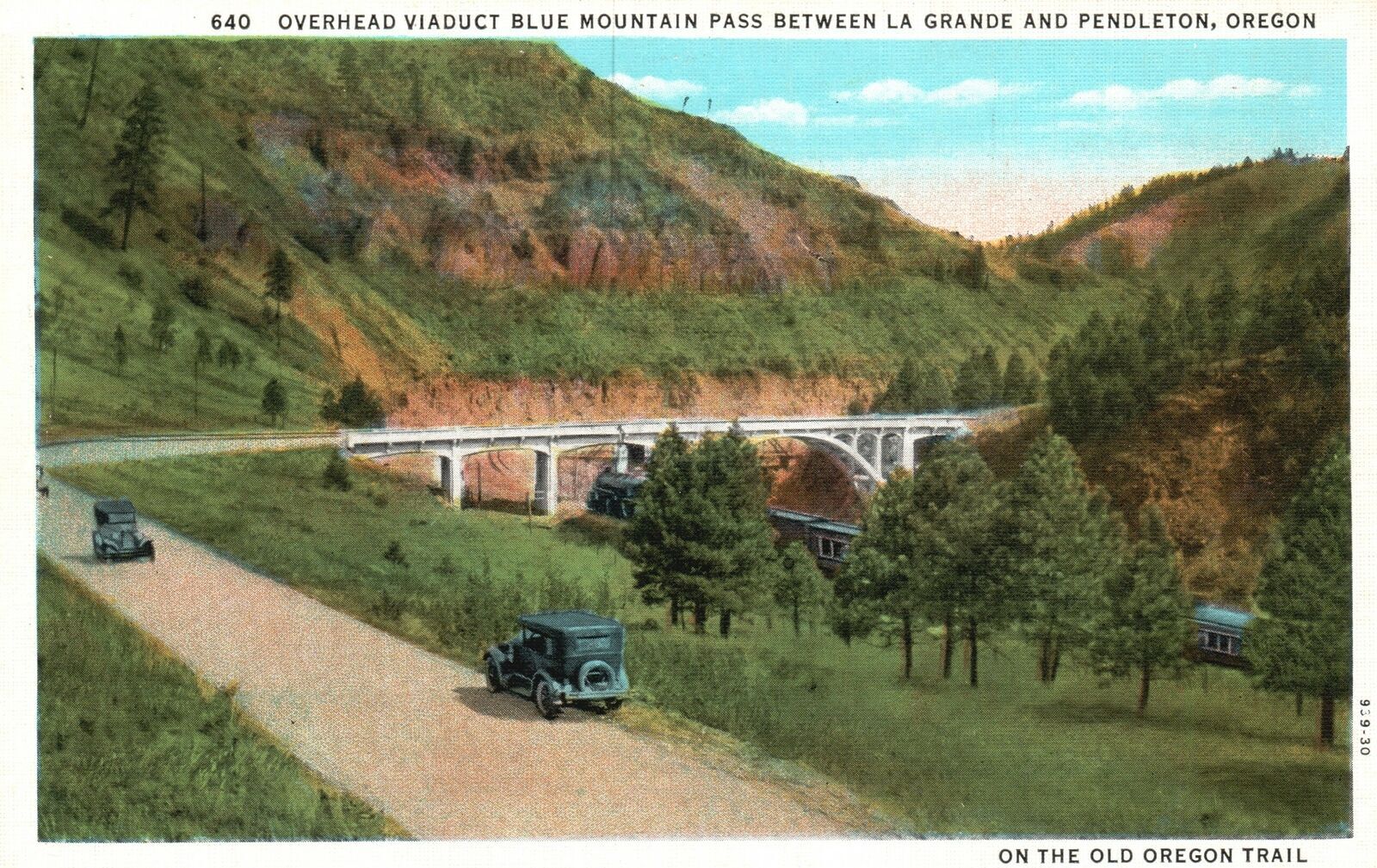 Vintage Postcard Overhead Viaduct Blue Mountain Pass Pendleton Oregon ...