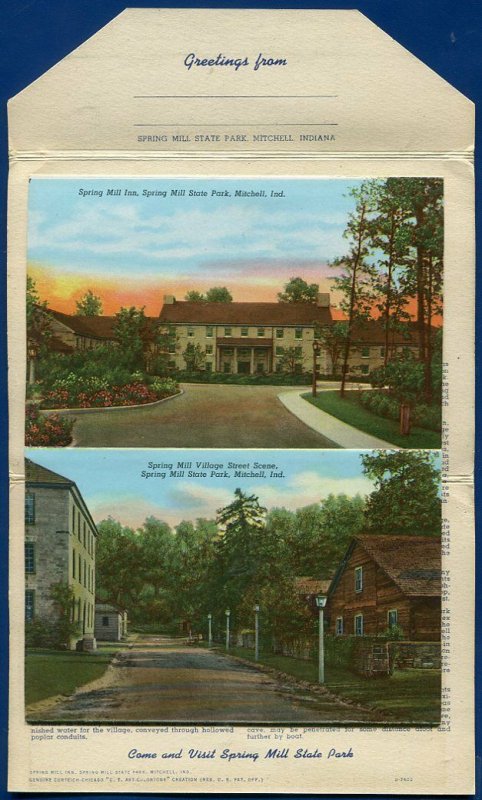 Spring Mill State Park Mitchell Indiana in Hamers Hill linen postcard ...