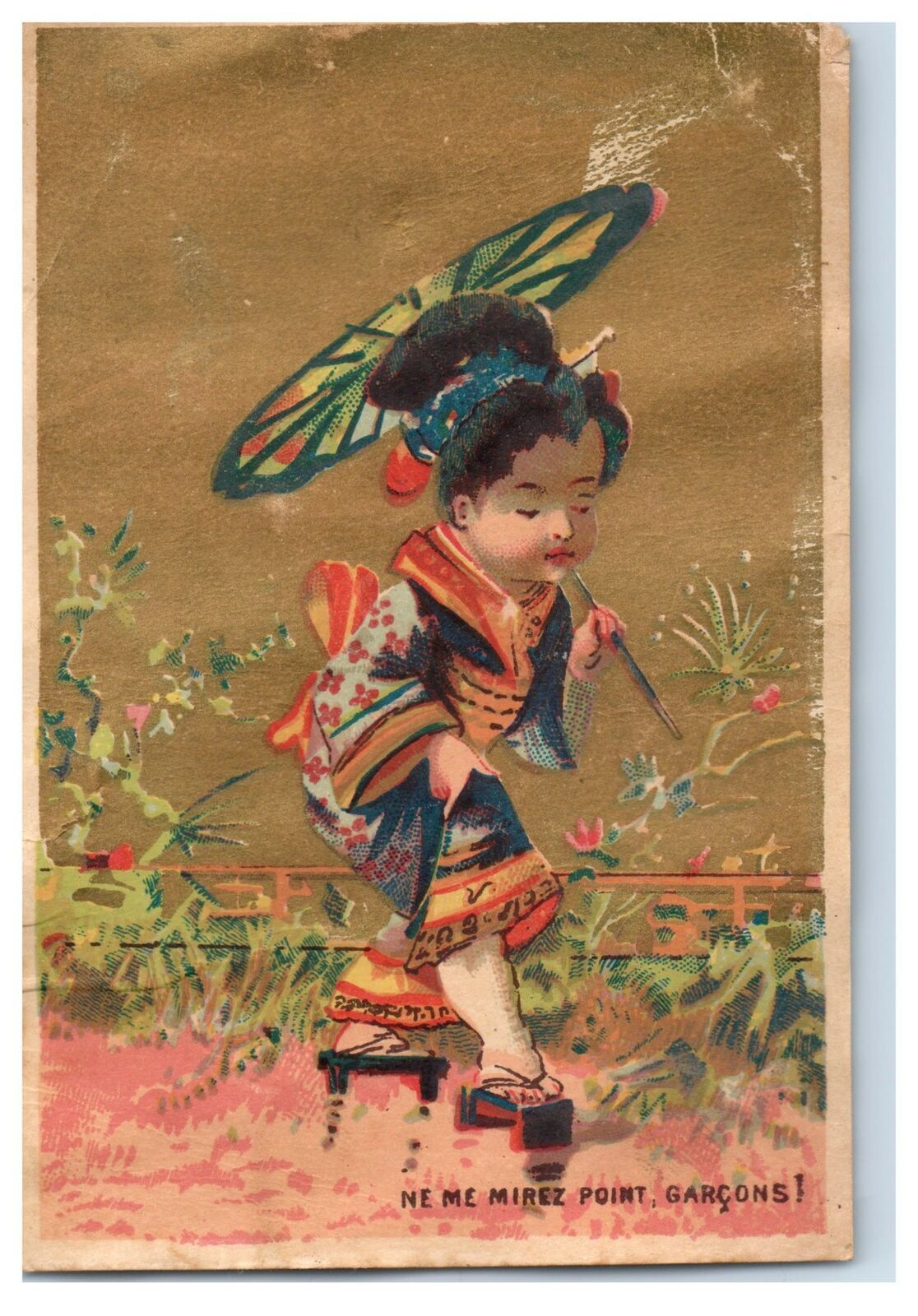 1880's Lovely Kids Dressed As Geisha Girls Lot Of 7 Victorian Trade ...