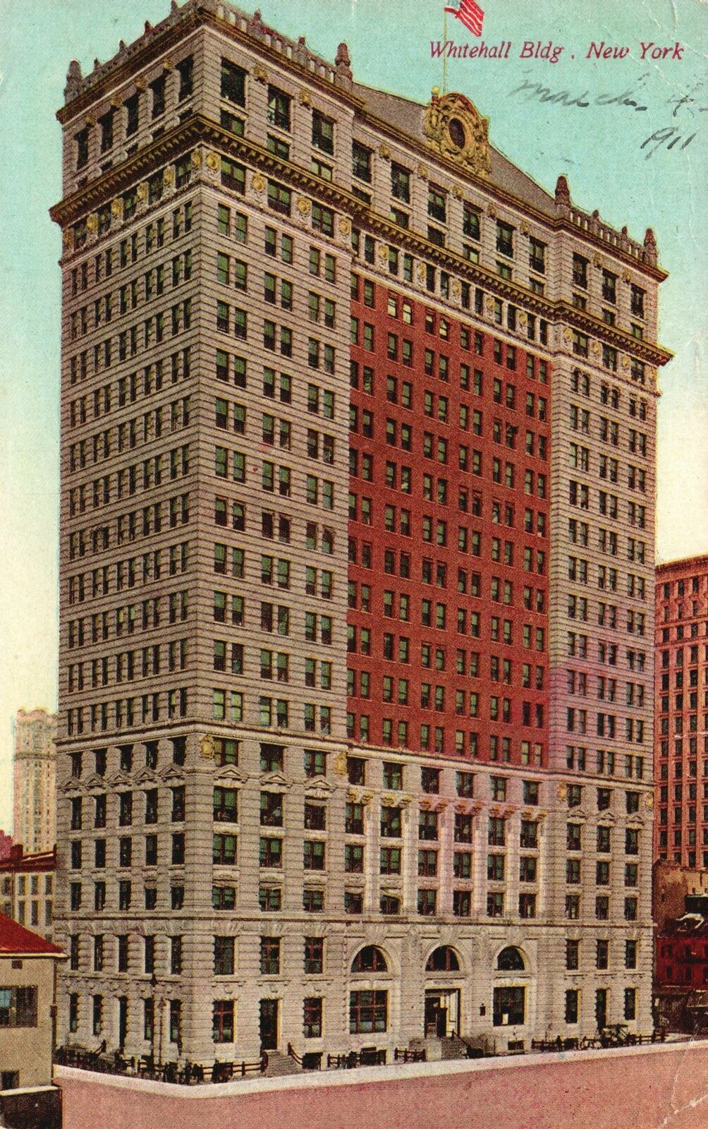 Vintage Postcard 1911 Whitehall Building Overlooking The Hudson New ...
