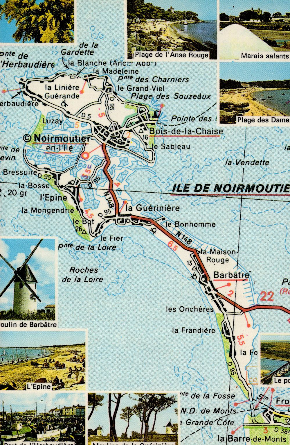 Ile De Noirmoutier French Map Postcard | Europe - France - Other ...