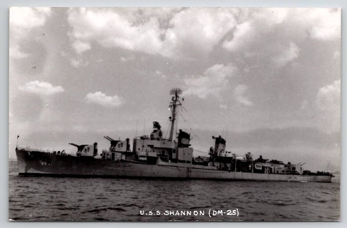 USS Shannon DM-25 US Navy Ship Minelayer RPPC Postcard E39 | United ...