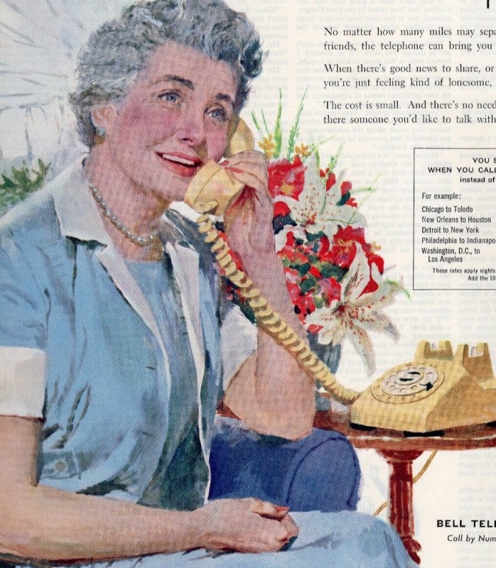 1958 Ladies Home Journal Bell Telephone Vtg Print Ad Grandma Long ...