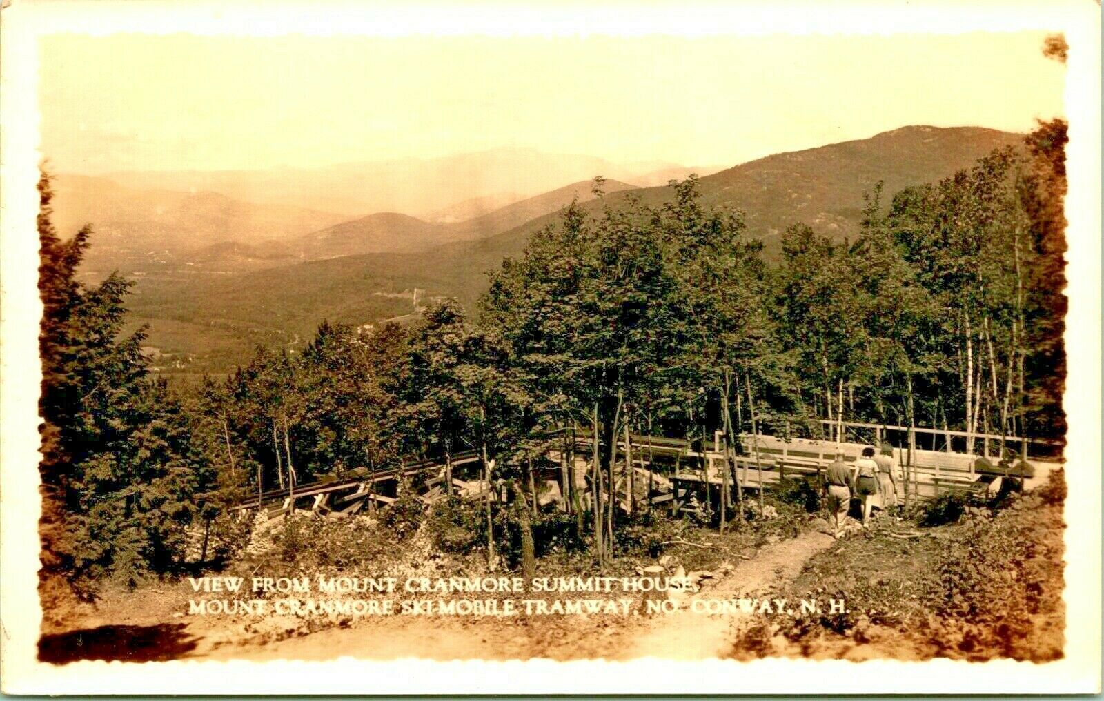 View from Mount Cranmore Summit House Ski Tramway Conway NH 1940s ...