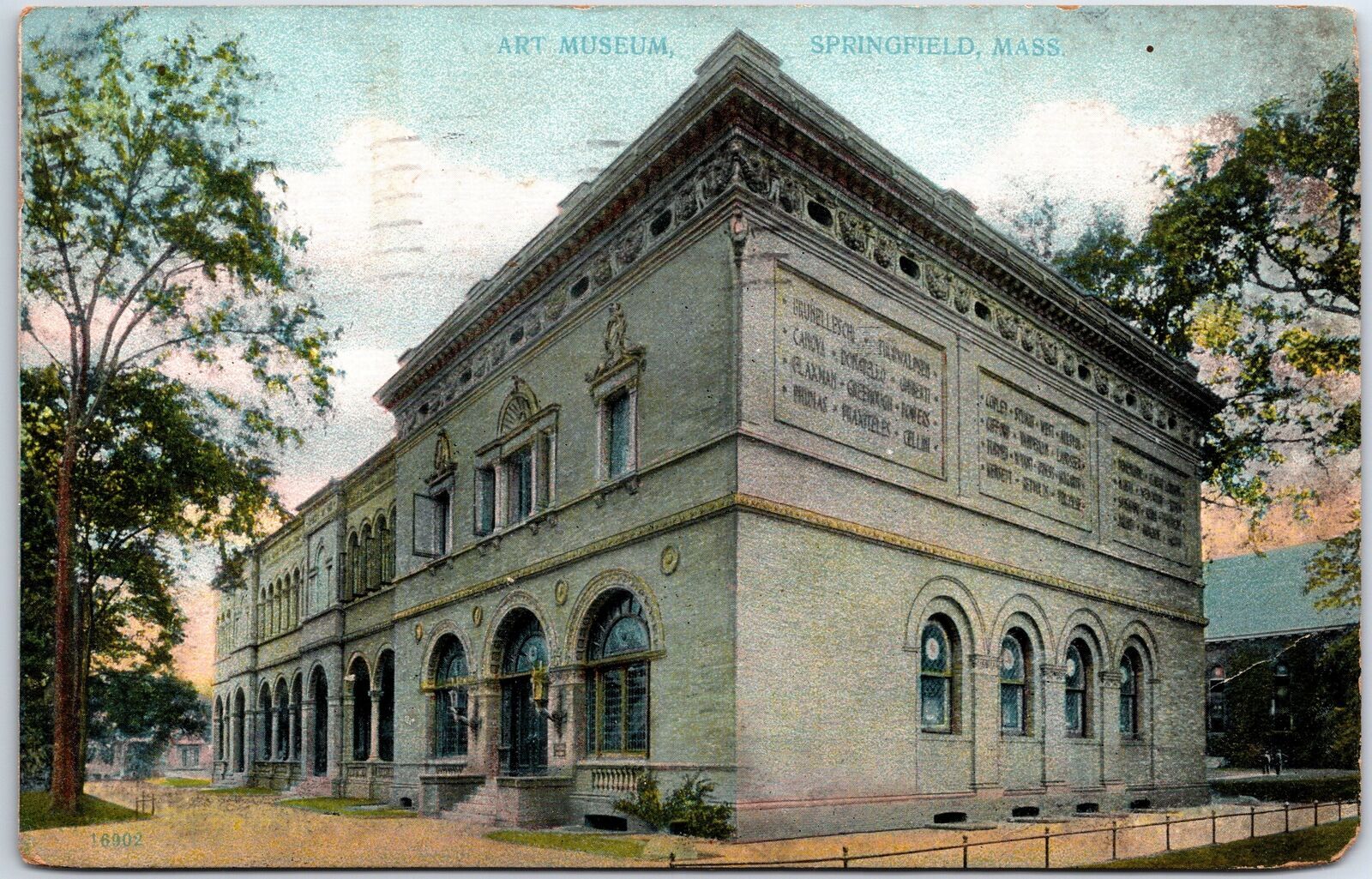 Vintage Postcard the ART Museum at Springfield Massachusetts Posted ...