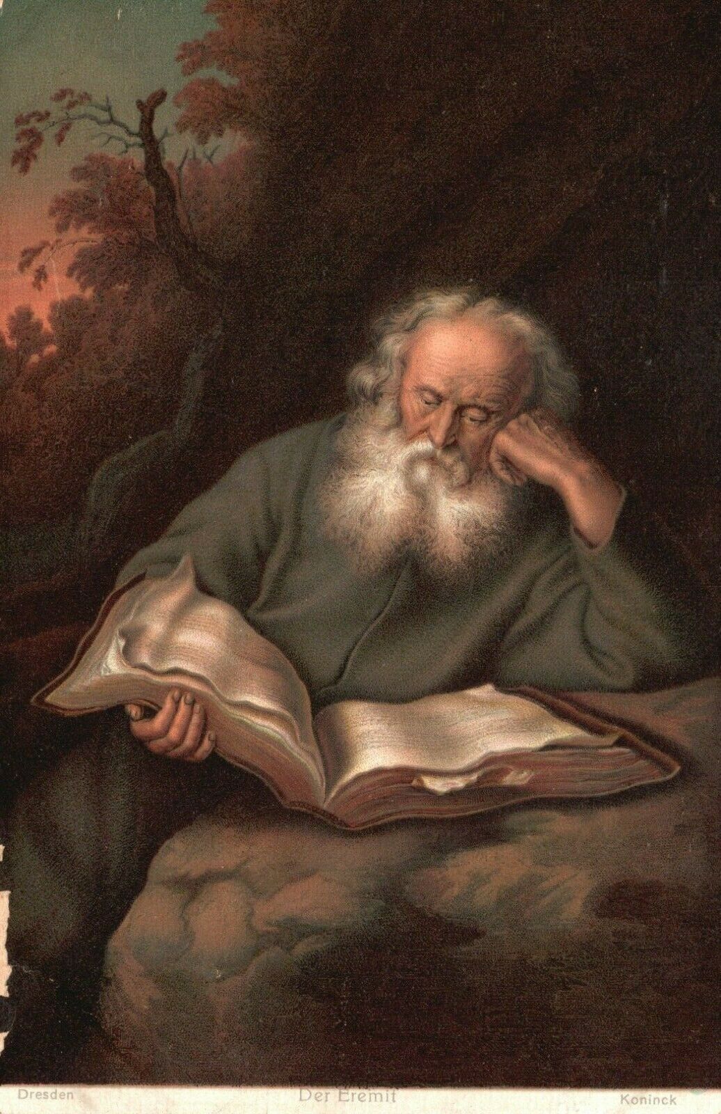 Vintage Postcard 1900's Dresden Der Emerit Portrait Man Reading Book ...