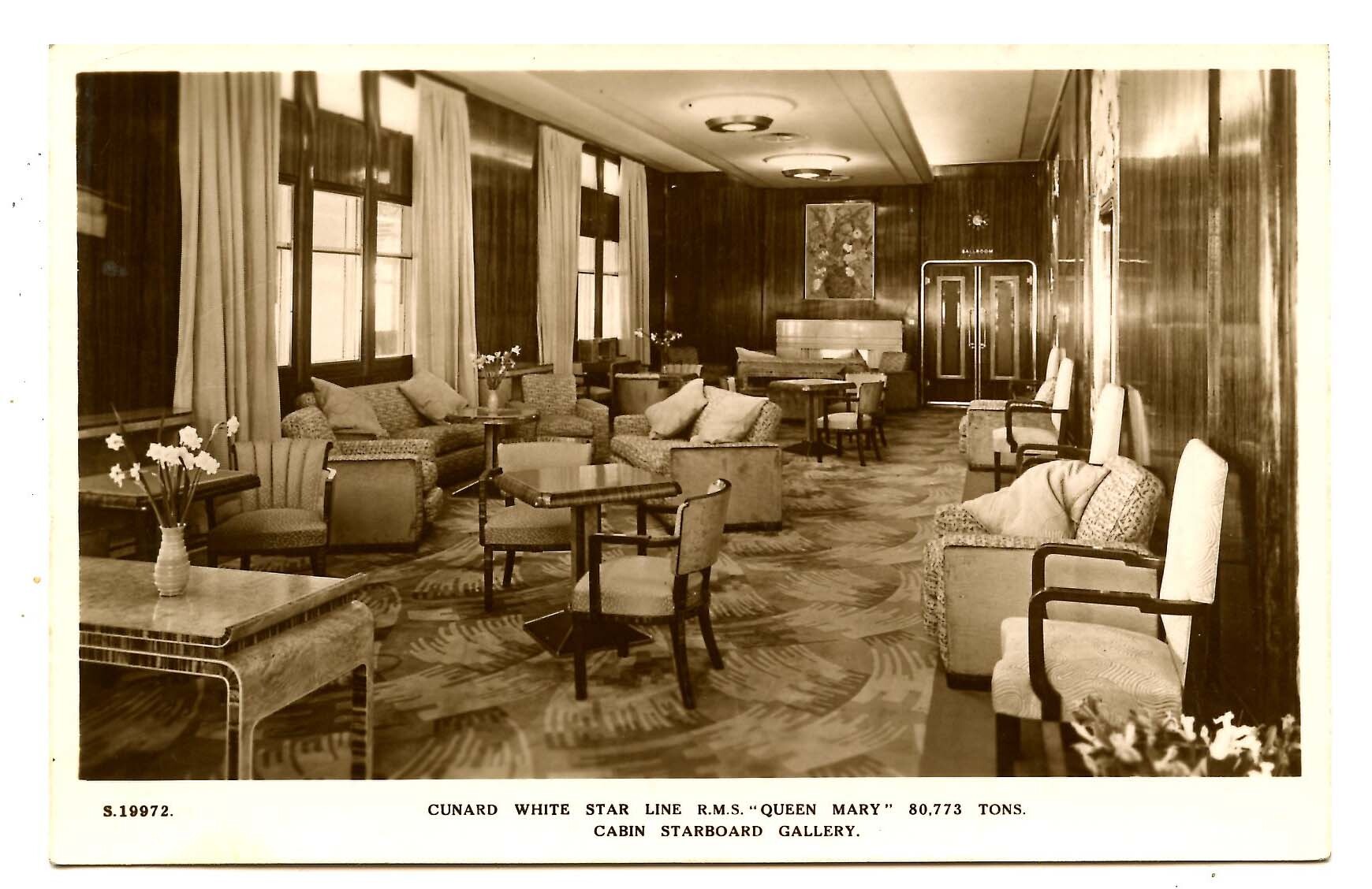 Cunard White Star Line - RMS "Queen Mary", Cabin Starboard Gallery ...