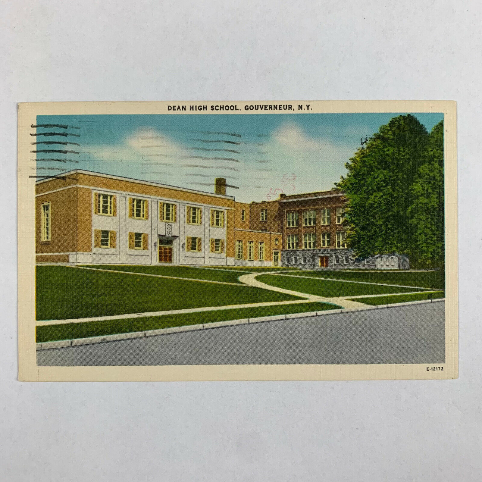 Postcard New York Gouverneur NY Dean High School 1940s Linen Posted ...