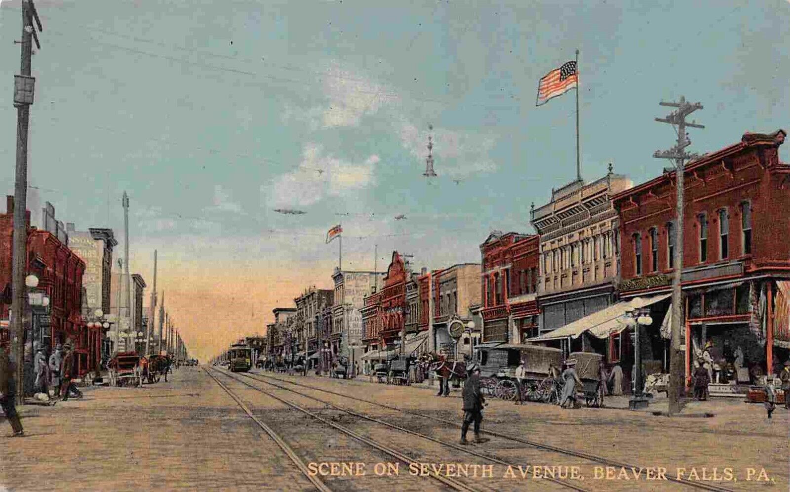 Seventh Avenue Beaver Falls Pennsylvania 1910c postcard | United States ...