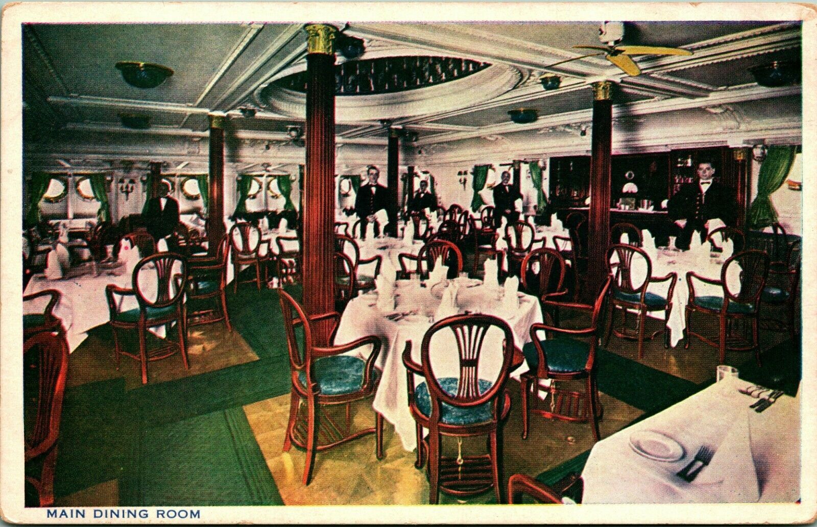 Interior Dining Room SS Calamares US Fruit Company Pre-WWI UNP 1910s ...