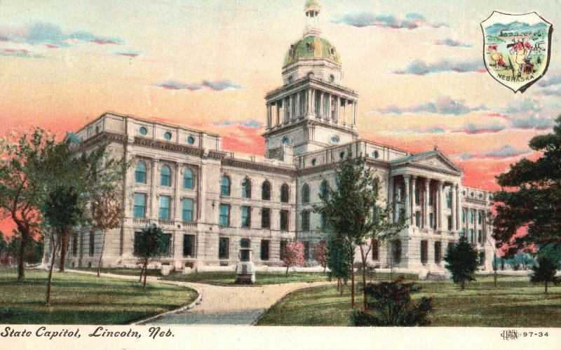 Vintage Postcard State Capitol Government Office Building Lincoln ...