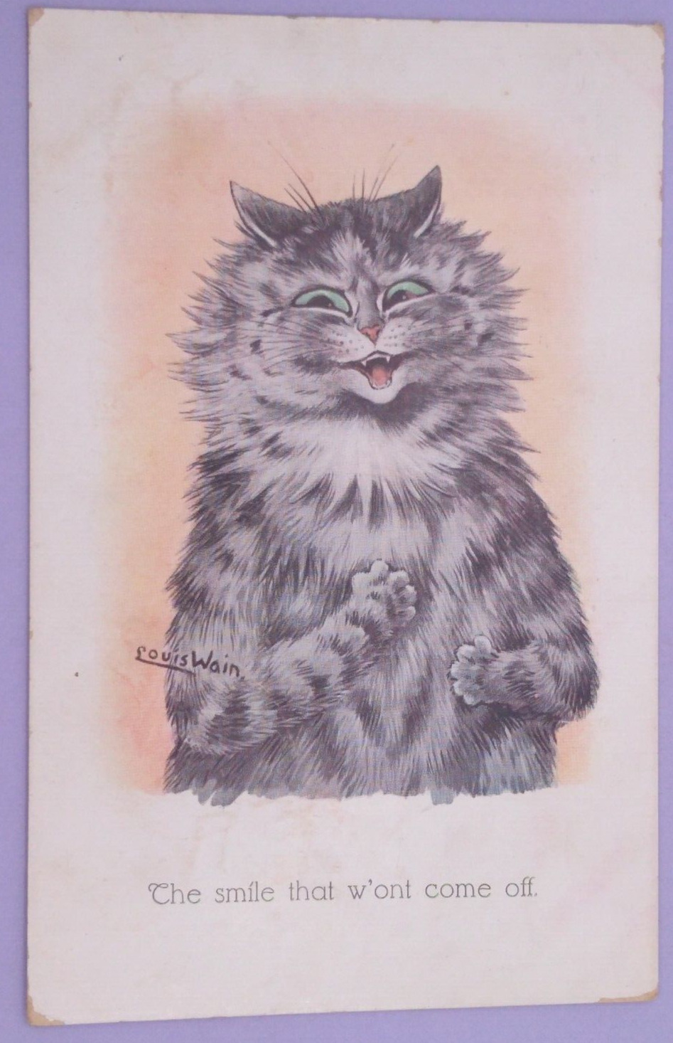 Louis Wain Anthropomorphic Cat The Smile That Won't Come Off Vintage ...