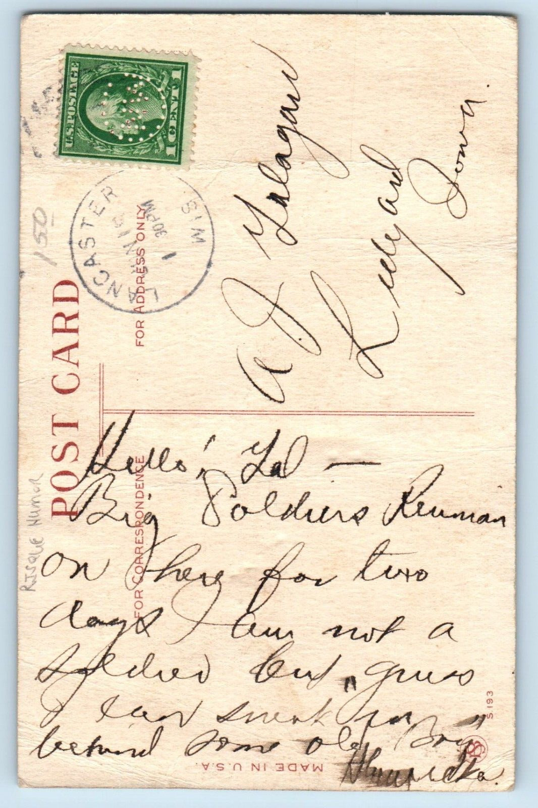 Risque Humor Postcard Woman Outlook Is Good Will Stay Awhile Lancaster ...