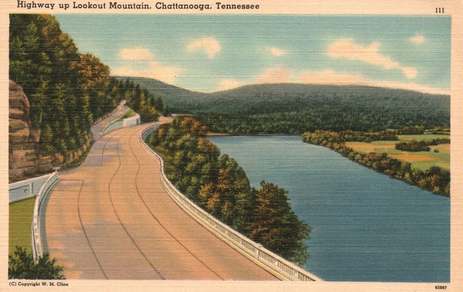 Vintage Postcard Highway Up Lookout Mountain Chattanooga Tennessee TN ...