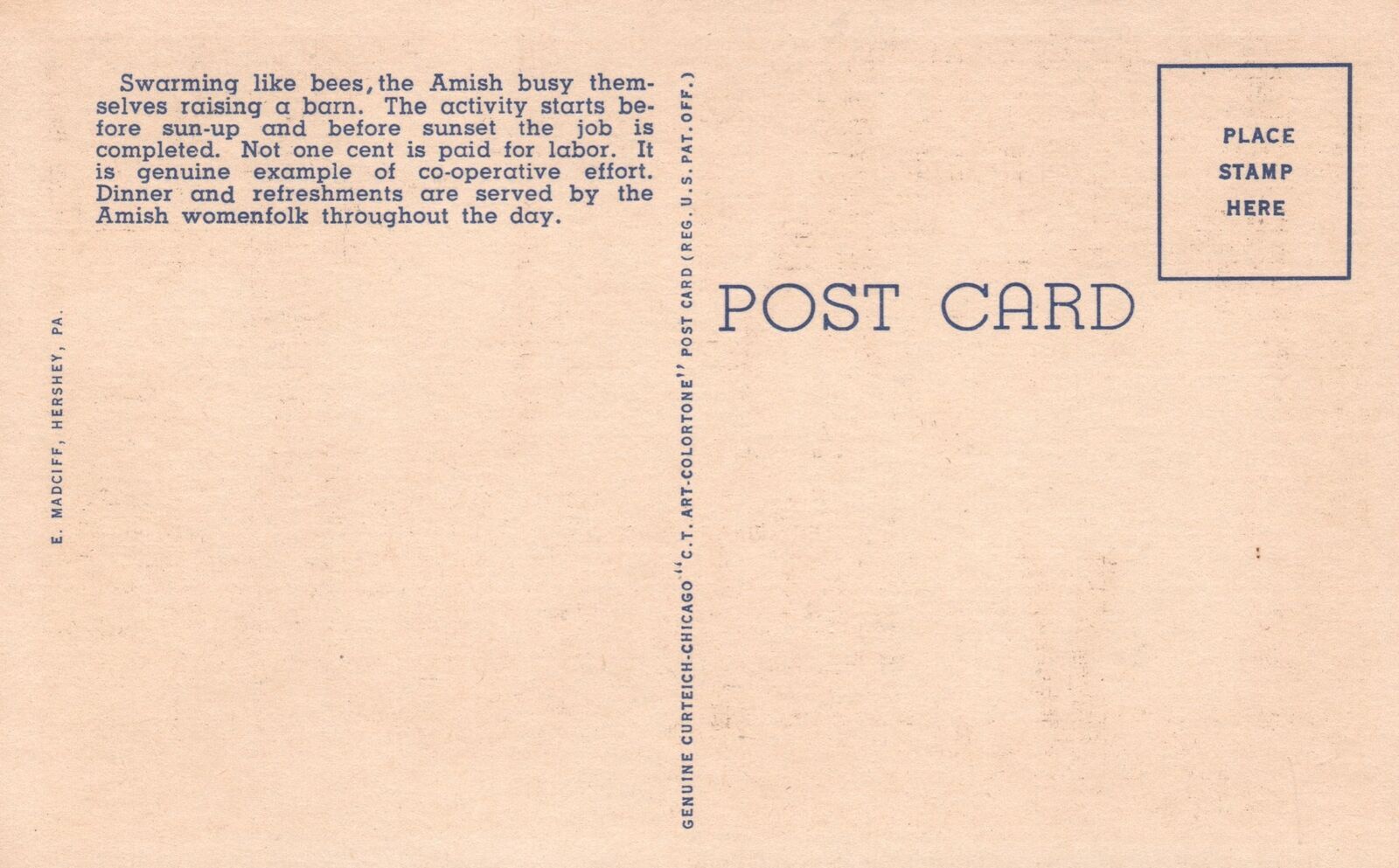 Vintage Postcard 1920's Amish Workers at a Barn Raising in Pennsylvania ...