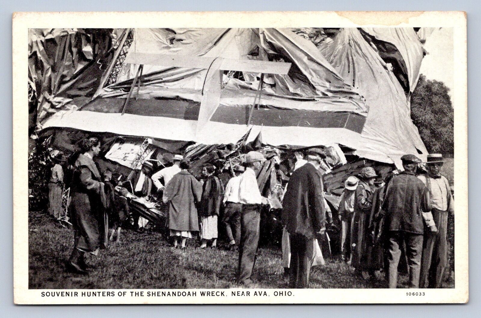 J87/ Ava Ohio Postcard c1925 Wreck U.S.S. Shenandoah Blimp Disaster ...