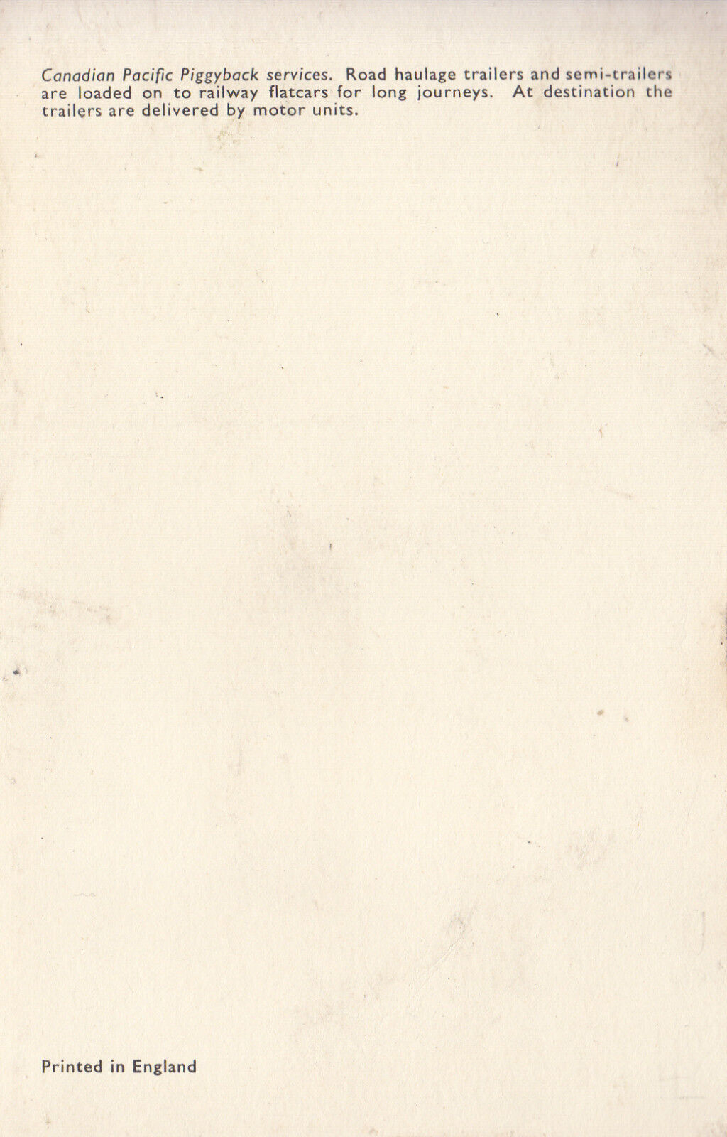 Canadian Pacific Piggyback Service train railroad postcard | Other ...