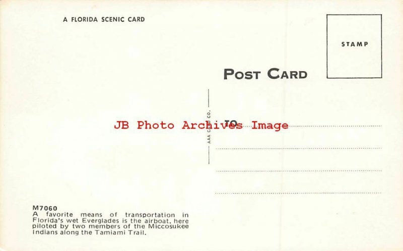 Native American Miccosukee Indians on Air Boat in the Everglades ...