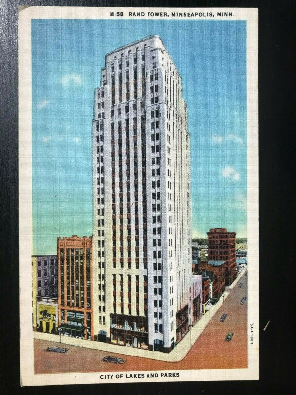 Vintage Postcard 1935 Rand Tower City of Lakes and Parks Minneapolis ...