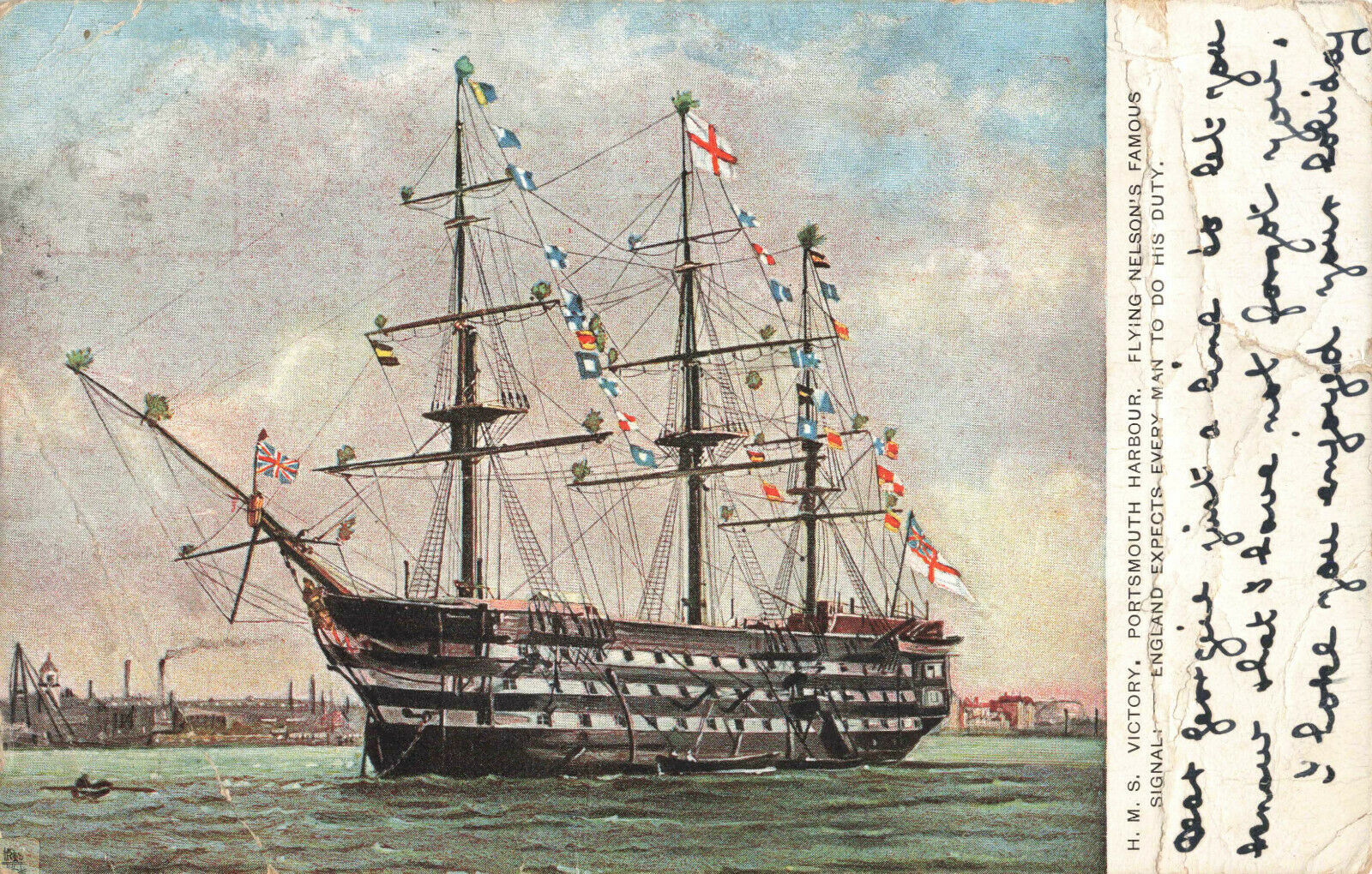 H.M.S Victory SHIP Portsmouth Harbour Lord Nelson's Flagship Old Tuck's ...