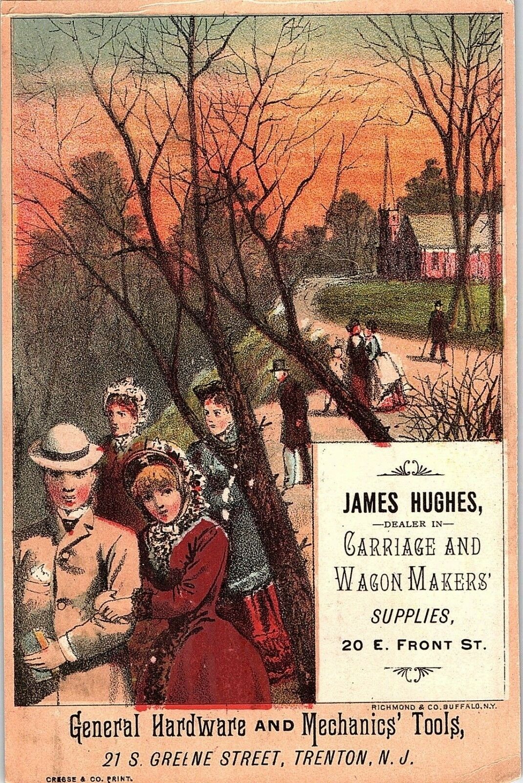 1880's James Houghes Carriage & Wagon Maker Mechanics Tools Trade Card ...