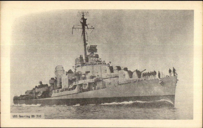 US Navy Battleship USS Gearing DD 710 WWII Era Postcard | Topics ...